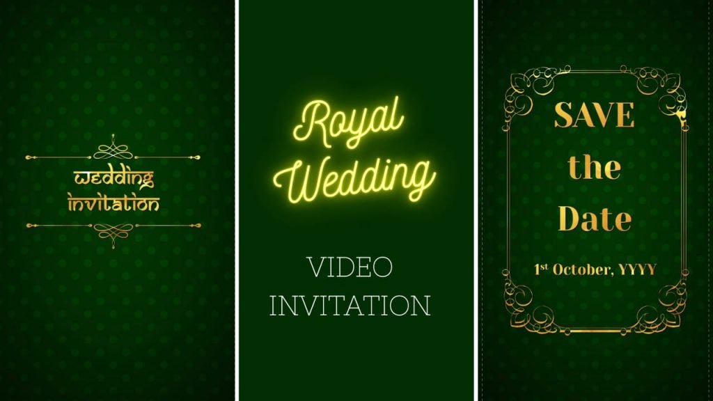 Royal Green Wedding Video Invitation for WhatsApp | GFX 22020 - Green Fx