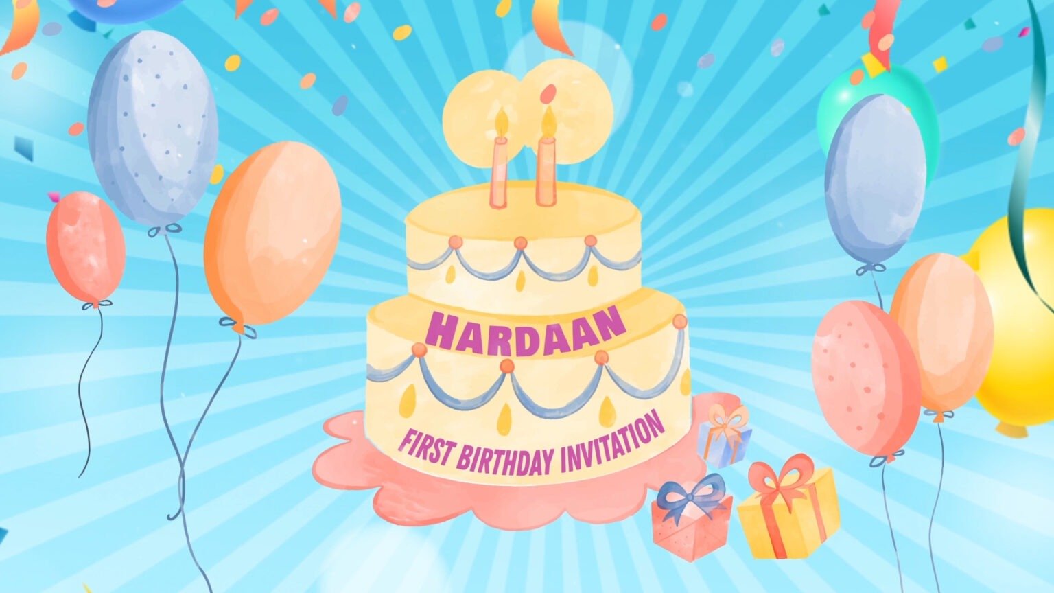 Candyland Theme Birthday Invitation Video for Girl | B254768 – Green FX